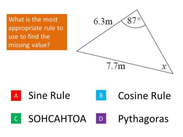 When To Use Pythagoras Cosine Rule Or The Sine Rule